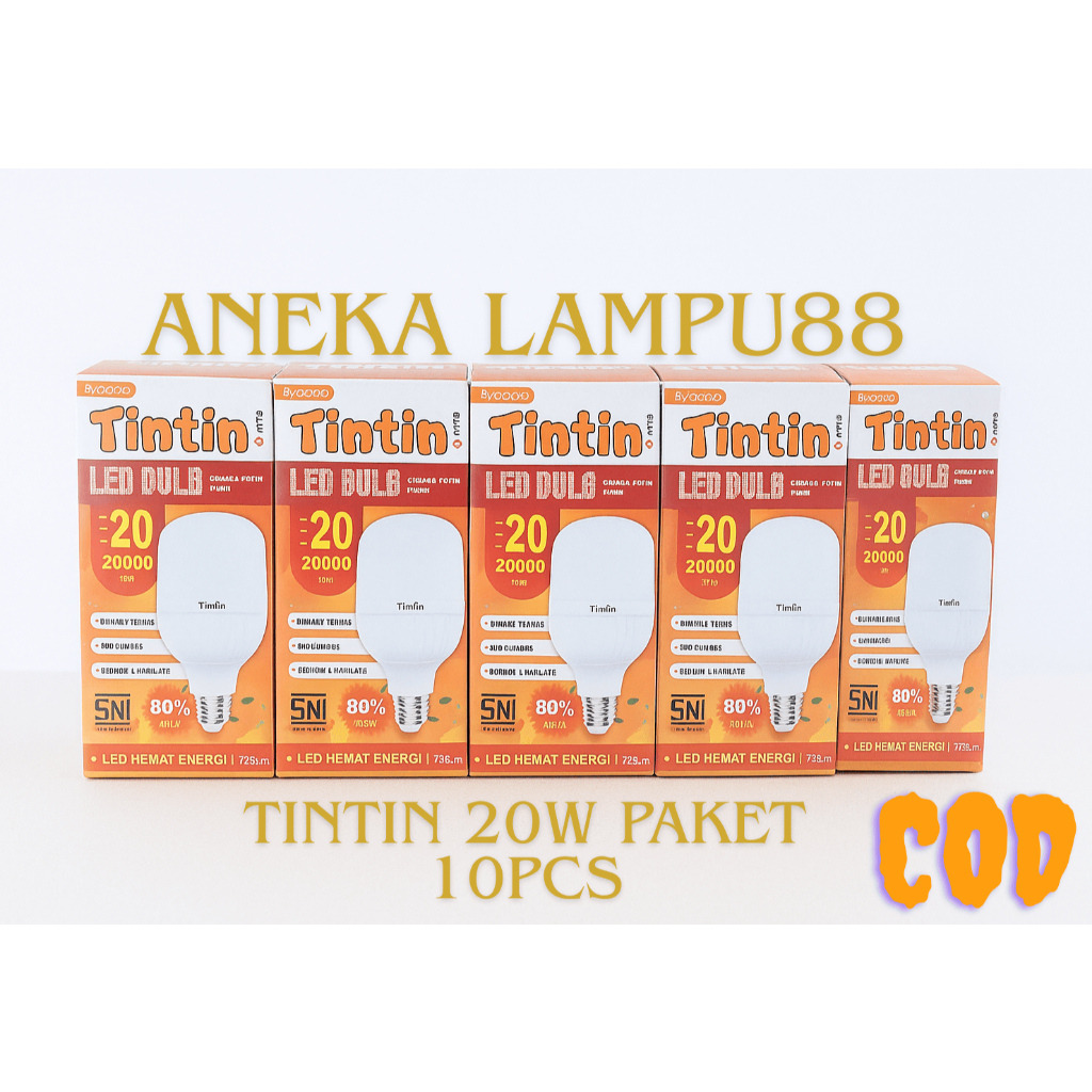 Jual Lampu LED TINTIN 20Watt paket 10pcs - Bohlam LED 20 Watt - Tintin ...