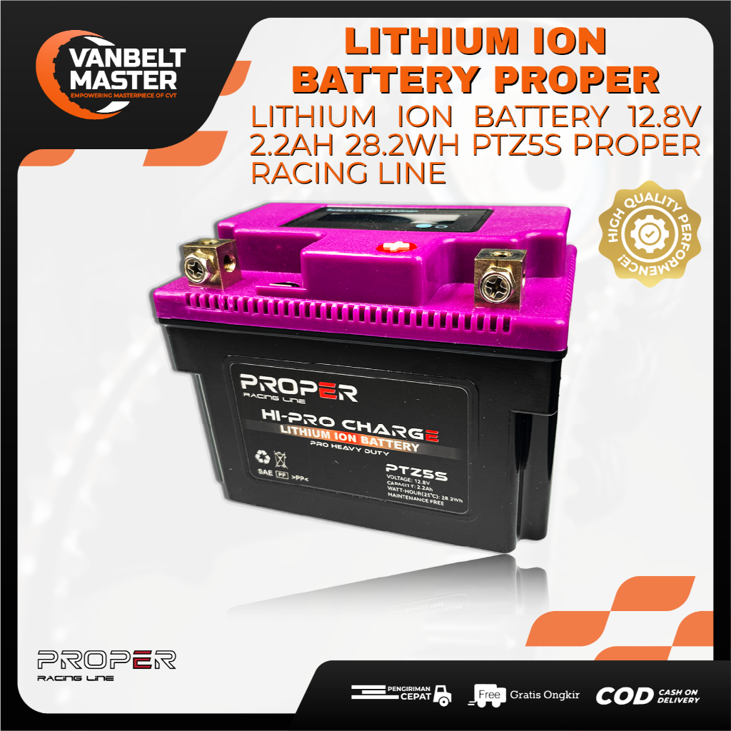Jual PROPER Aki Motor Accu Lithium ION Battery Ninja RR Athlete ZX 125 ...