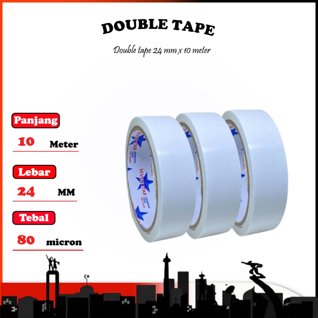 Jual DOUBLE TAPE SEVEN STAR / CASIRO (FULL 10METER) | Shopee Indonesia