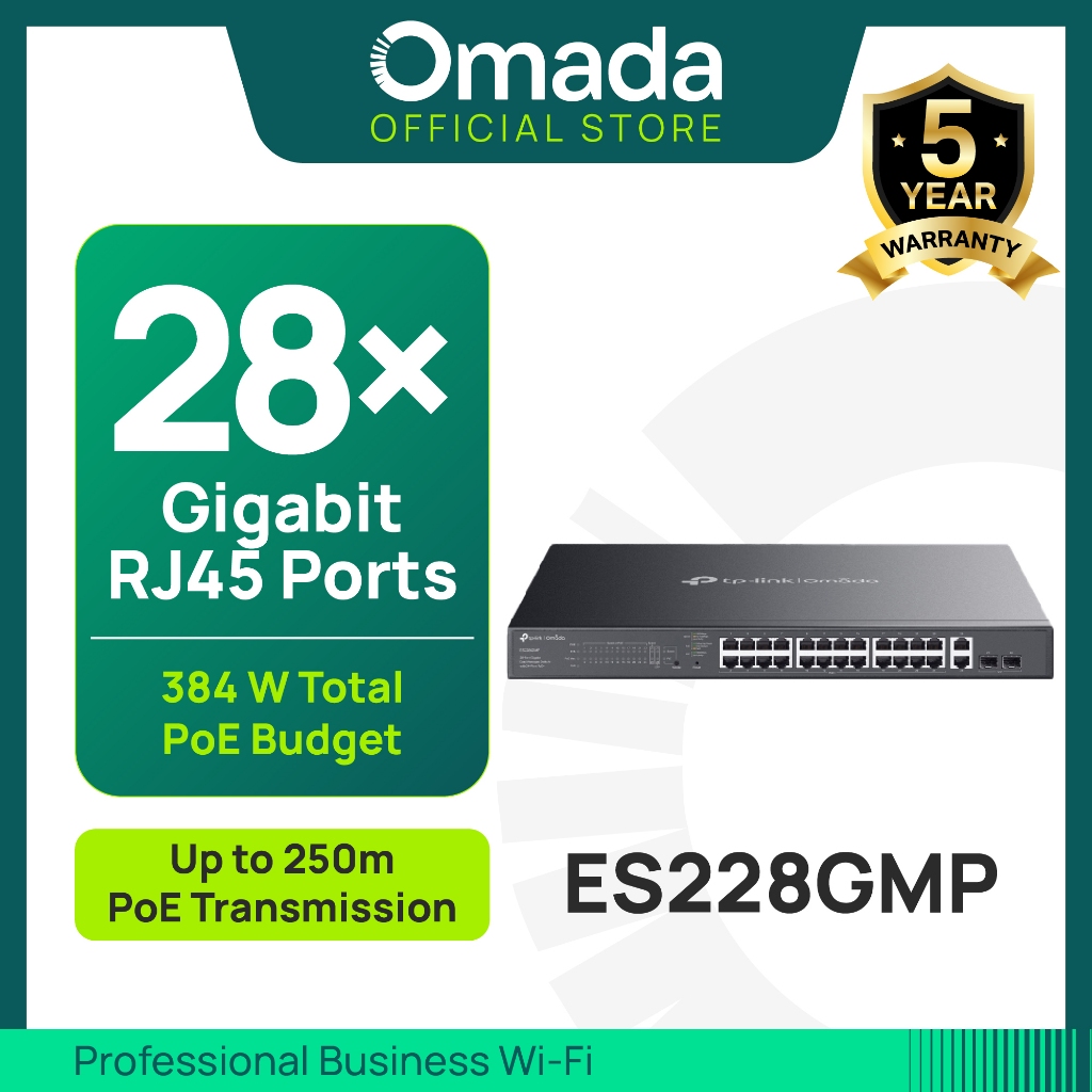 Jual TP-LINK OMADA ES228GMP 28-Port Gigabit Easy Managed Switch with 24 ...