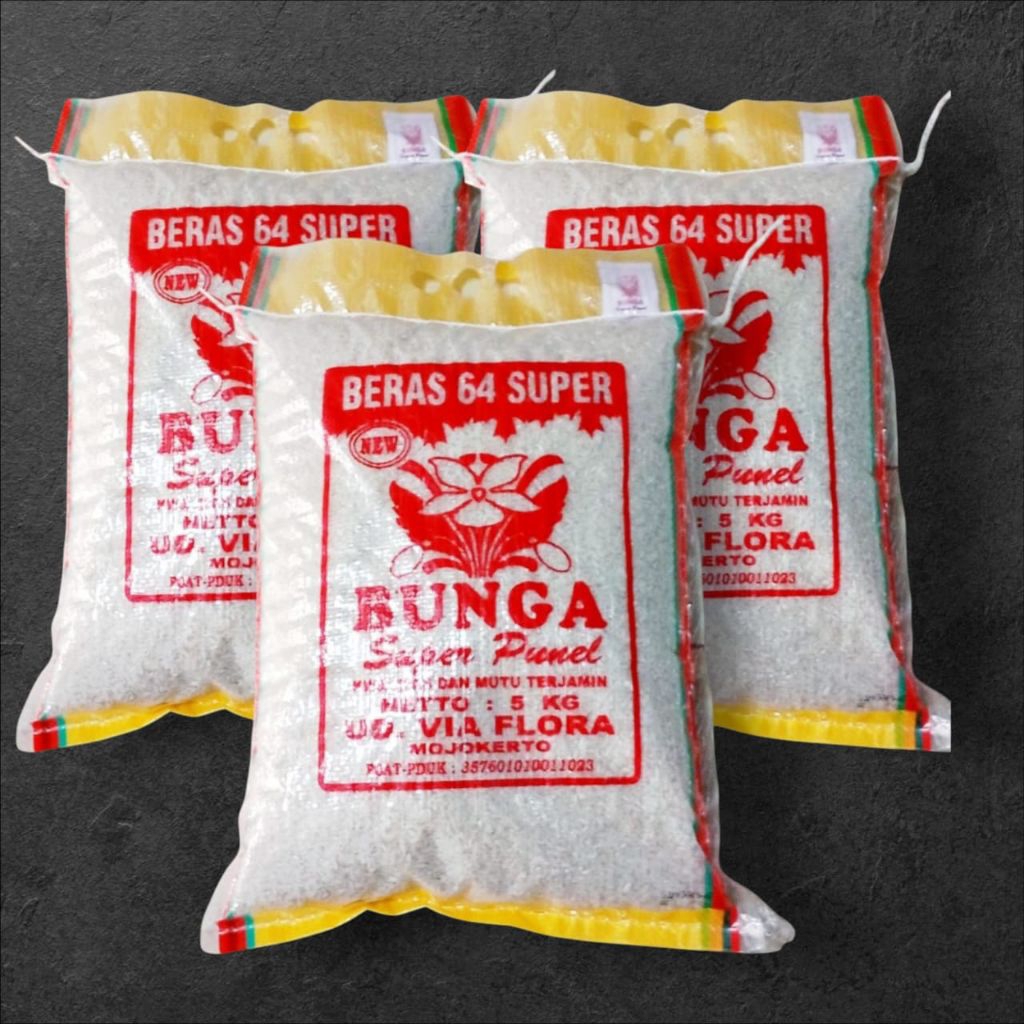 Jual Beras Cap Bunga IR64 Super 5kg + minyak | Shopee Indonesia