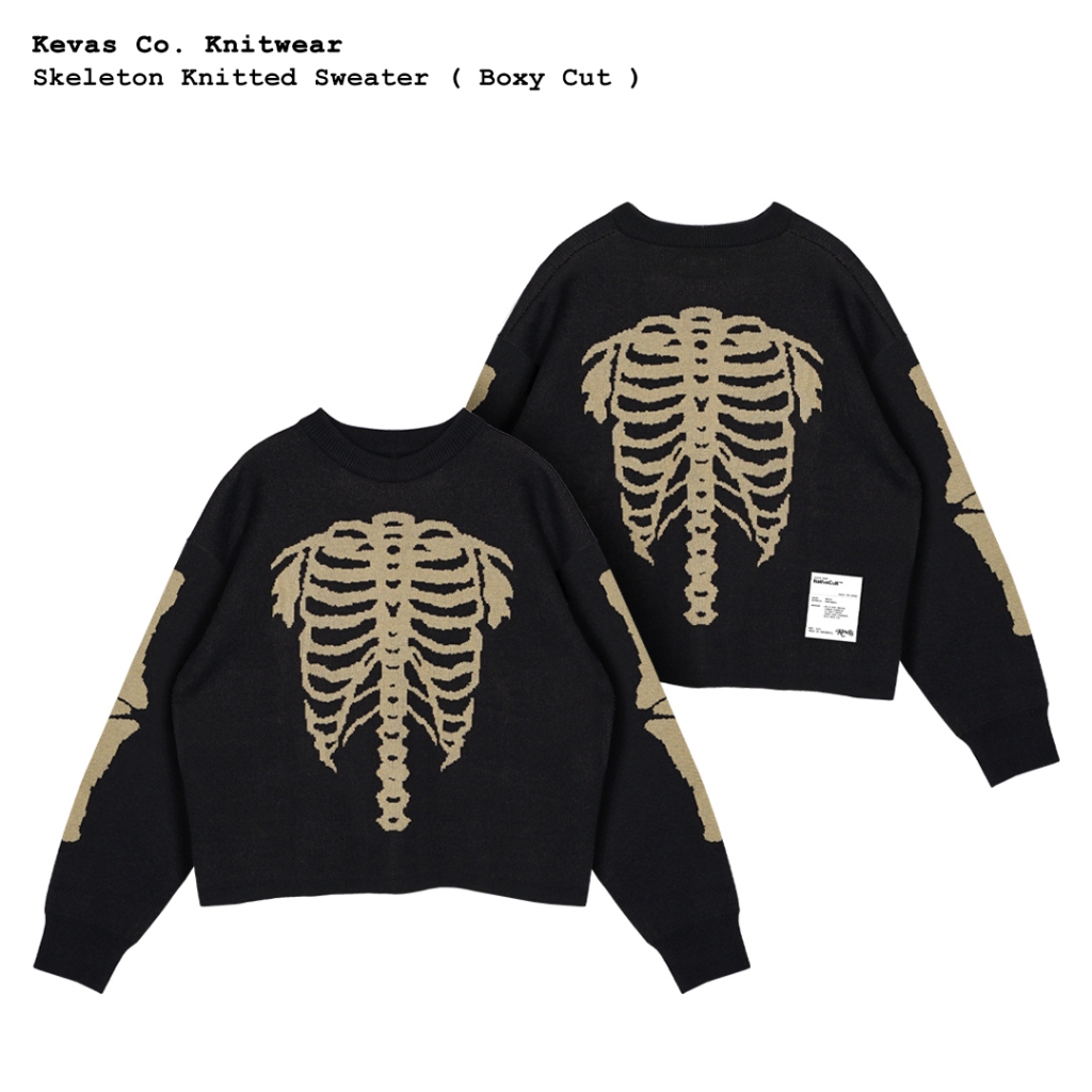 Jual Kevas Skeleton Knitted Sweater (Boxy Cut) | Shopee Indonesia