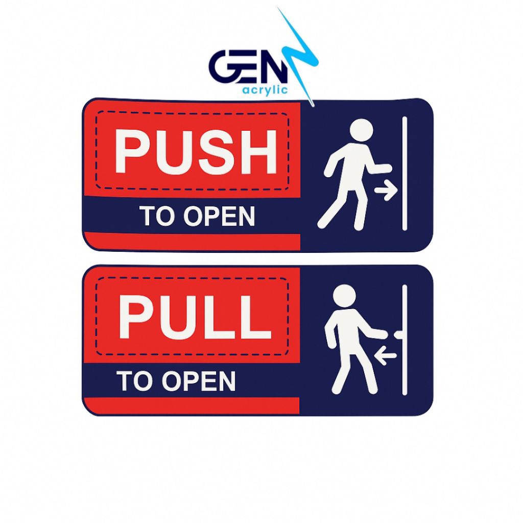 Jual Stiker Pintu PUSH & PULL | Tanda Dorong Tarik Pintu Akrilik ...