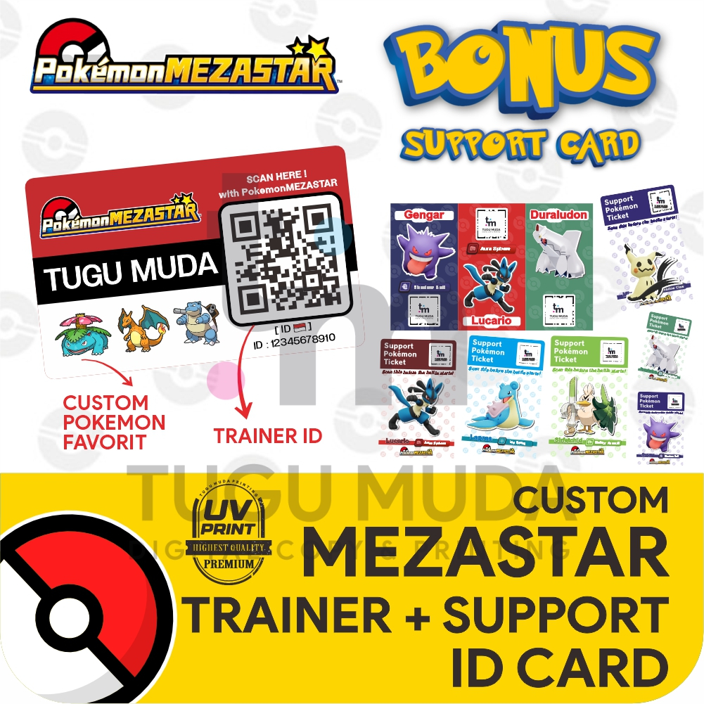 Jual Cetak Kartu Trainer Pokemon Mezastar | Trainer ID Card Pokemon ...