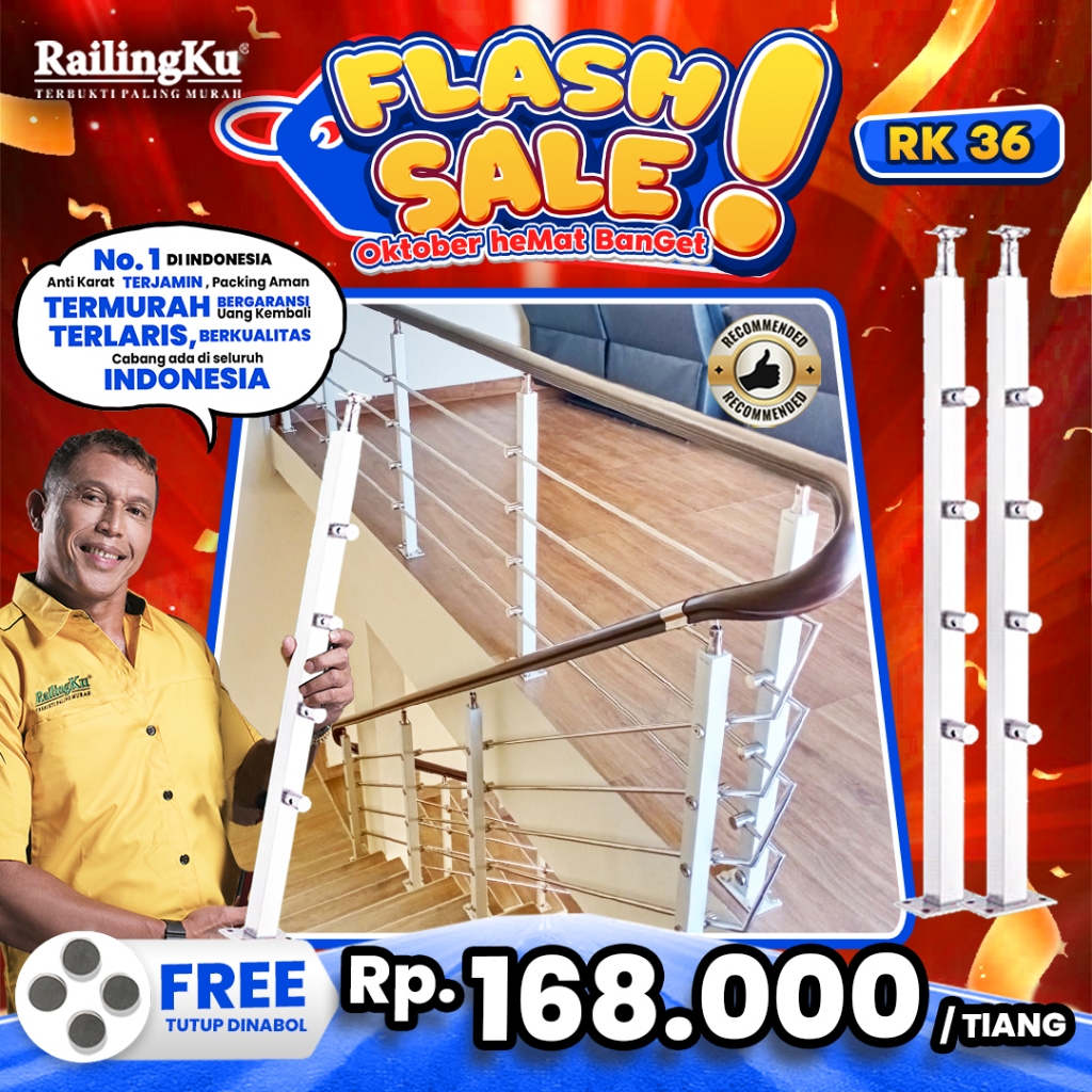 Jual Railing Tangga Stainless Industrial Tiang Railingku [FLASH SALE ⚡ ...