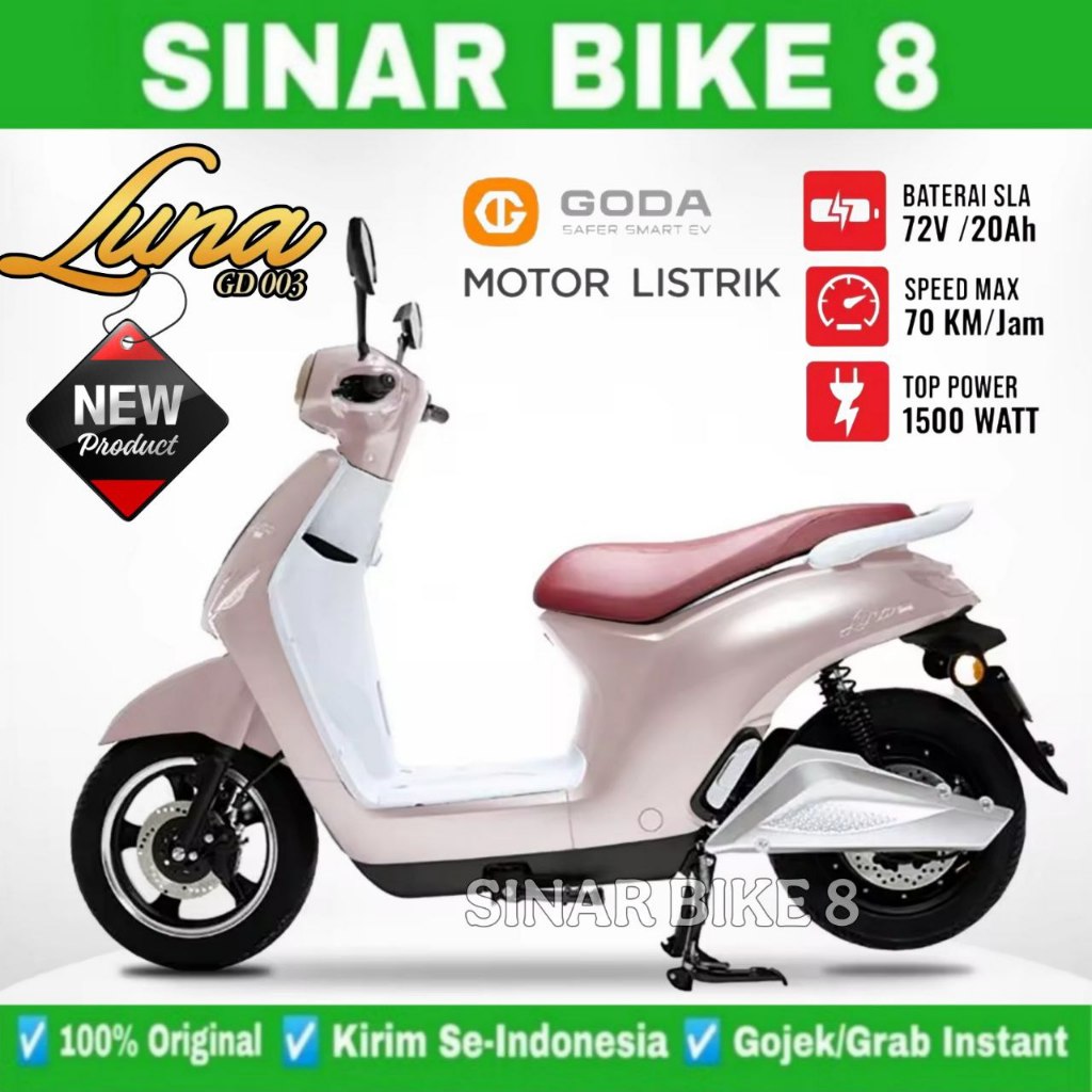 Jual Sepeda Motor Listrik GODA LUNA 003 dan EXOTIC SPRINTER AT NEW 1200 ...