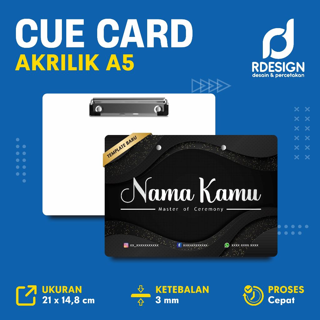 Jual CUE CARD MC AKRILIK (TEMPLATE BARU) | Shopee Indonesia