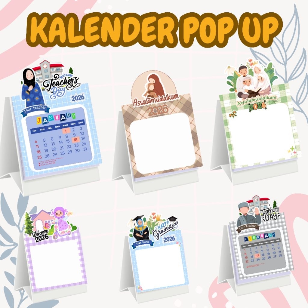 Jual Kalender Meja Mini Costum Nama & Foto / Kalender Hari Guru Dll ...