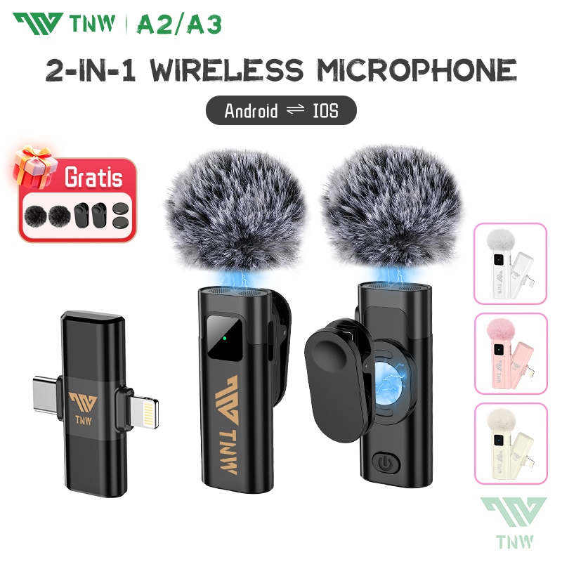 Jual TNW A2/A3 2 In 1 Wireless Microphone Magnetic Lavalier Mikrofon HP ...