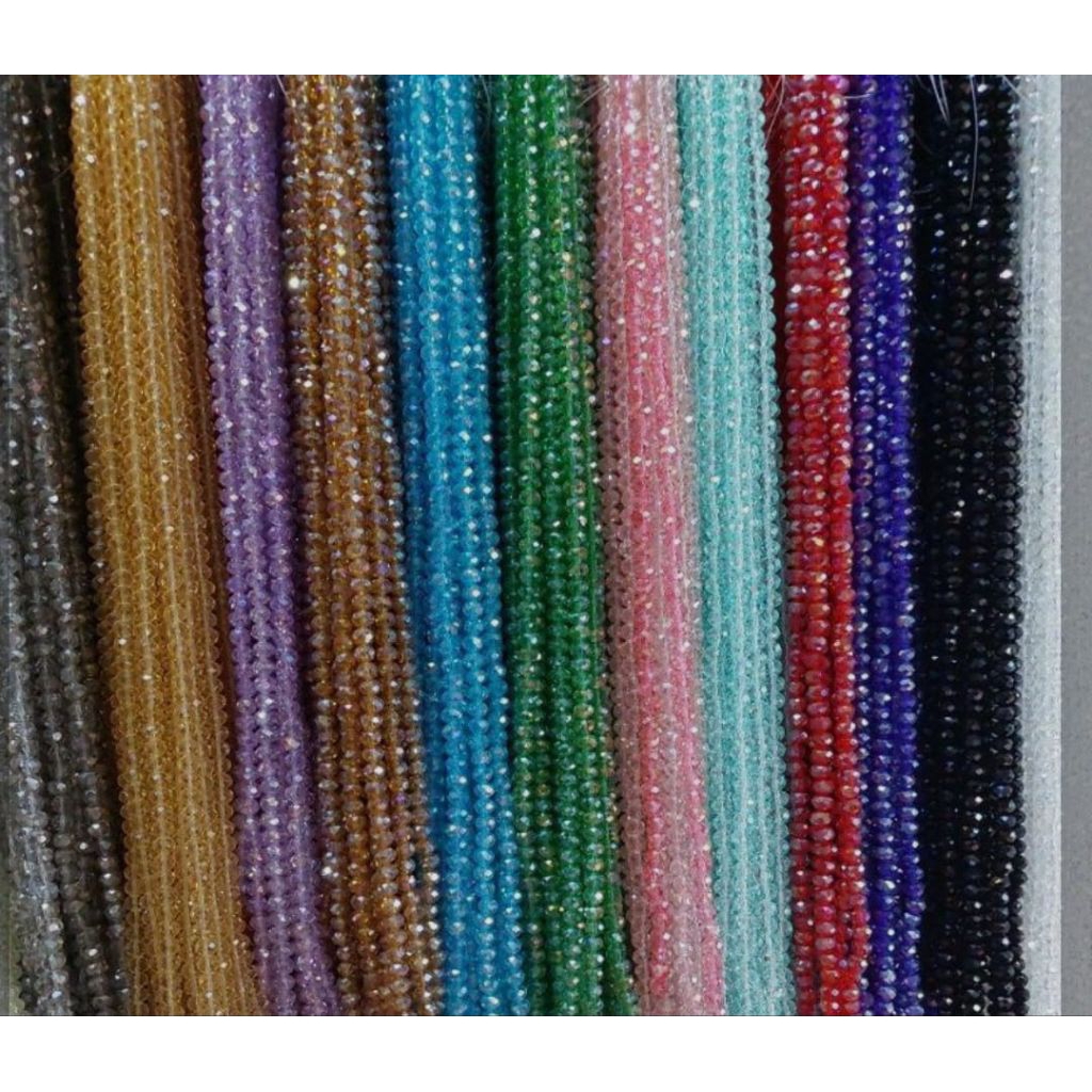 Jual Manik kristal ceko, manik kristal, manik warna warni, manik bening ...