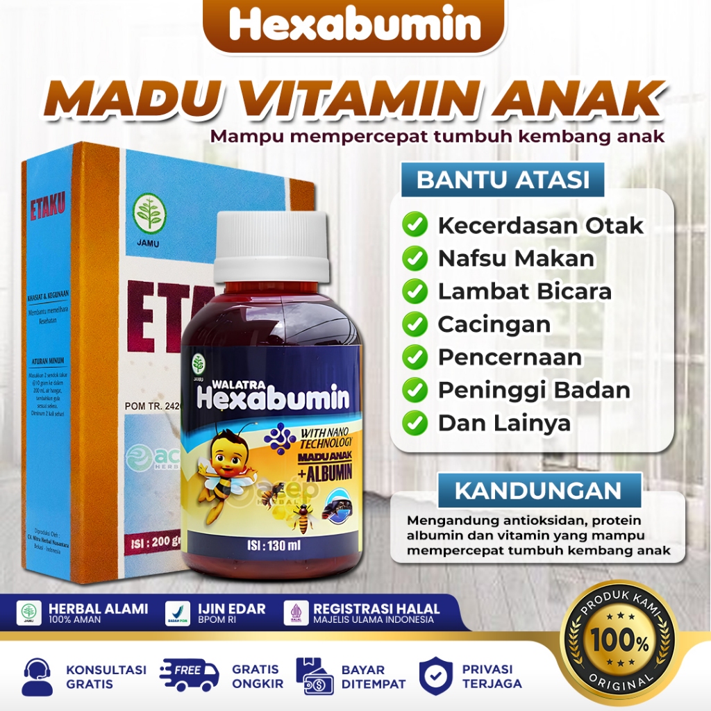 Jual Hexabumin Vitamin Anak Peninggi Badan Susu Penambah Berat Badan ...