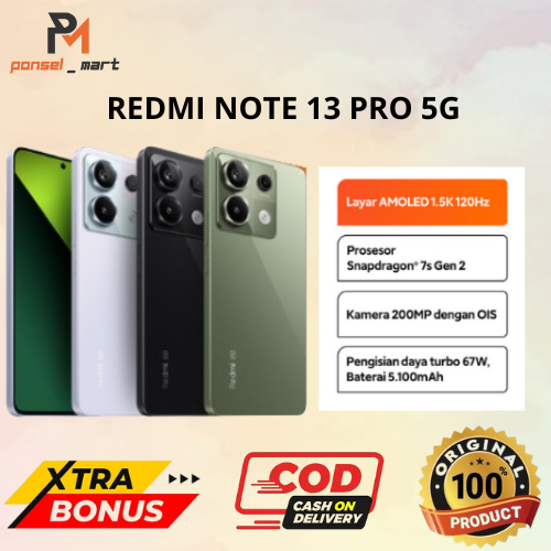 Jual XIAOMI REDMI NOTE 13 PRO 5G 8/256GB - AMOLED - Qualcomm Snapdragon ...