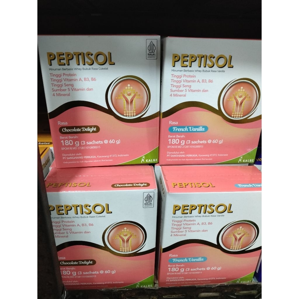 Jual PEPTISOL VANILA,COKELAT 180 gr(3 Sachet @60gr)||| Susu Penambah ...