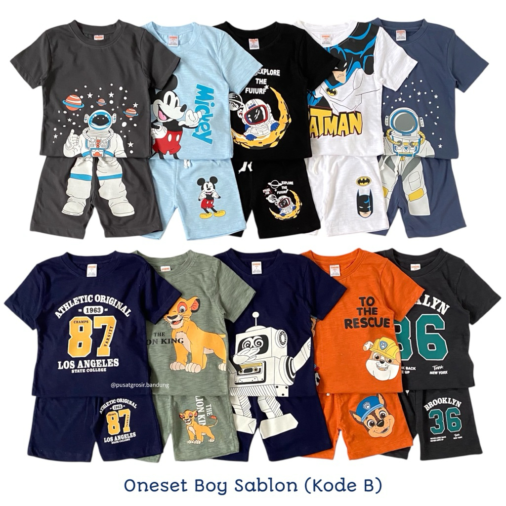 Jual Oneset Boy Sablon (Kode B) ! Minimal Pembelian 5pcs * | Shopee ...