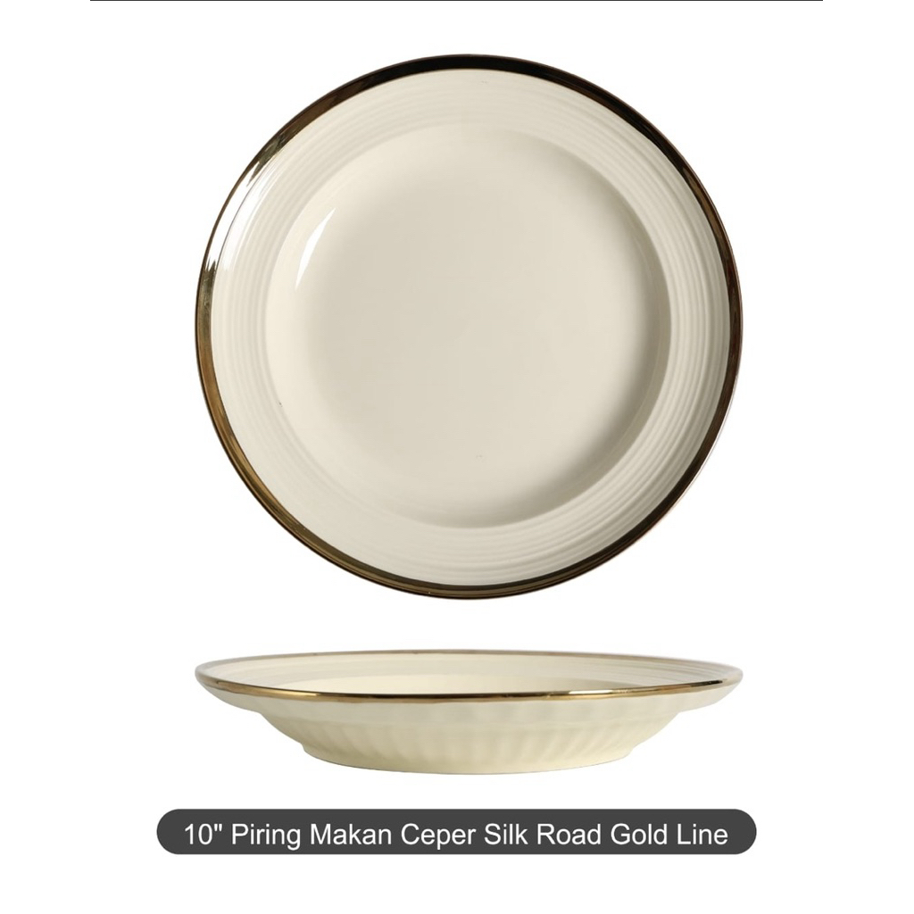 Jual PIRING KERAMIK LIST GOLD UKURAN 27CM PREMIUM DINNER PLATE ...
