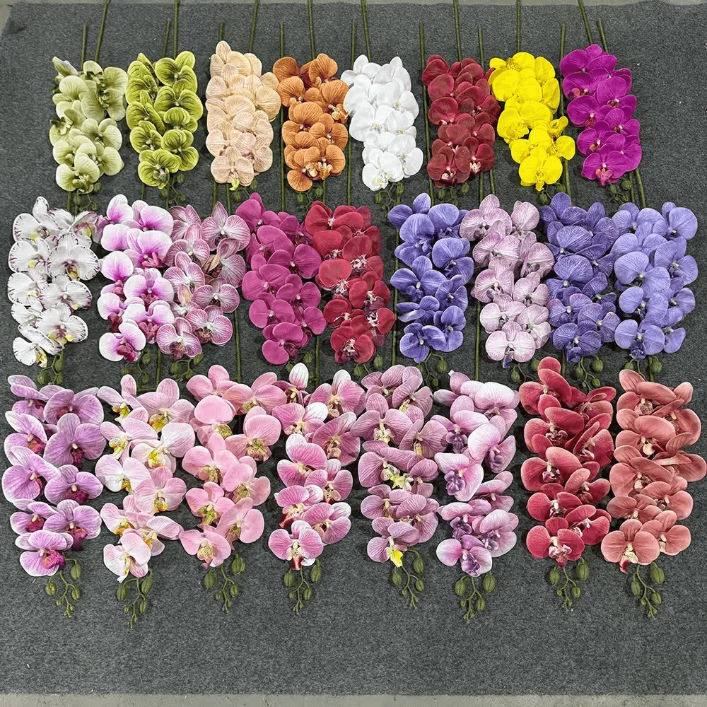 Jual Bunga Anggrek Artificial 3D Kain Frosted Pastel 9 Kuntum Jumbo ...