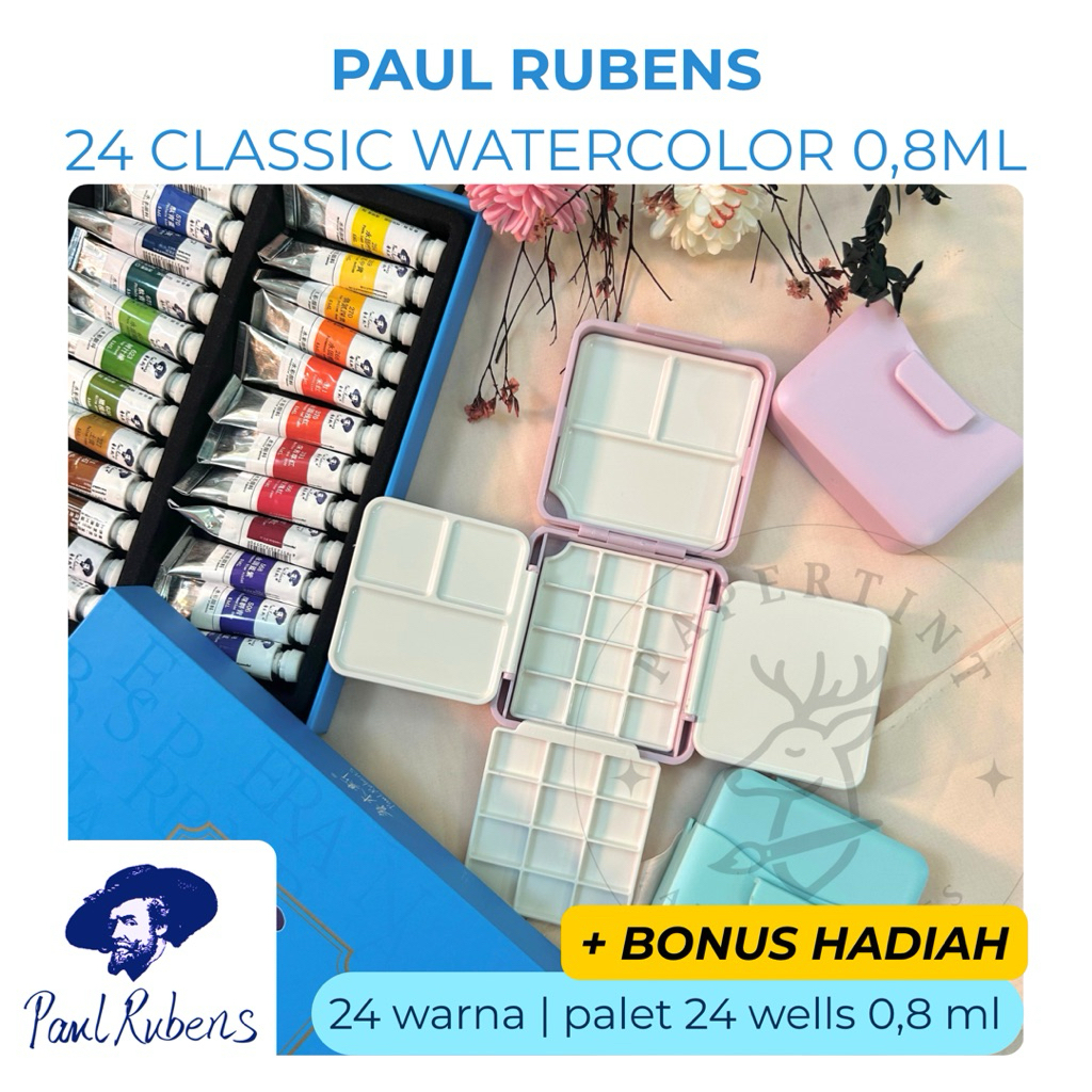 Jual 24 Wells 0,8 ml Watercolor Palette PAUL RUBENS share pan / palet ...