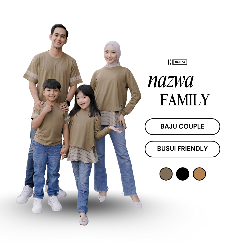 Jual Naliza - Nazwa Family Set Couple Atasan Kaos Kombinasi Salur ...