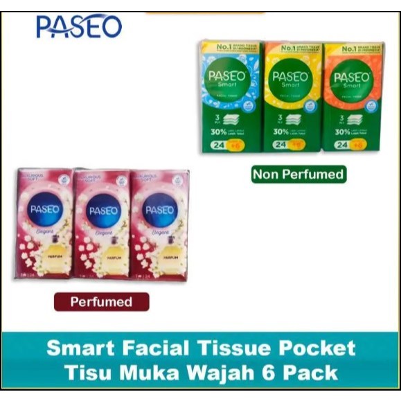 Jual PASEO POCKET Elegant Tissue Beauty Facial Tisu Poket isi 6pcs 3ply ...