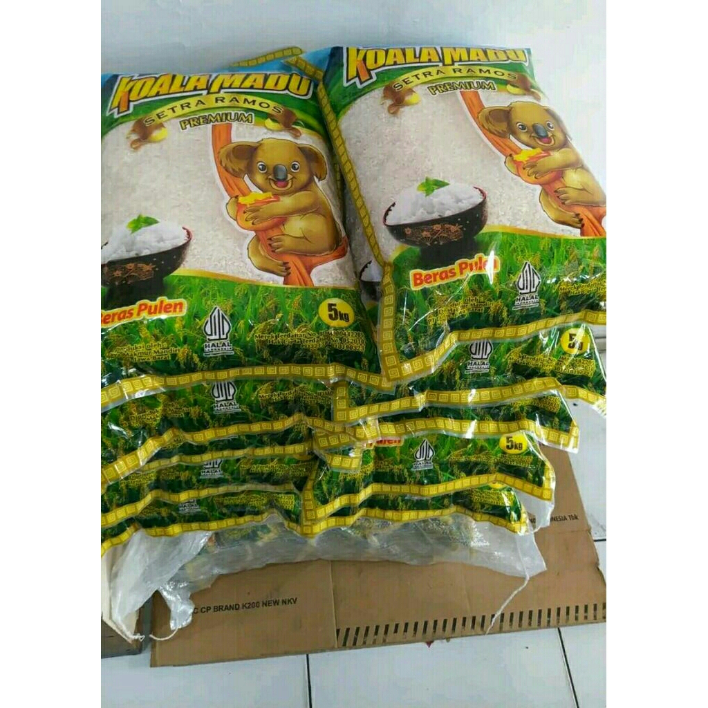 Jual Beras pulen premium 5kg / beras koala madu / ramos premium pulen ...