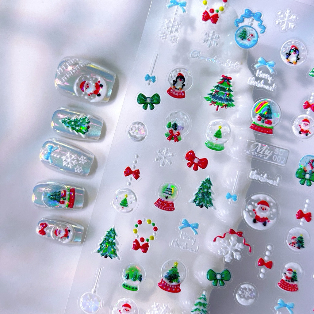 Jual 2025 New 5D christmas sticker nailart stiker kuku natal terbaru ...