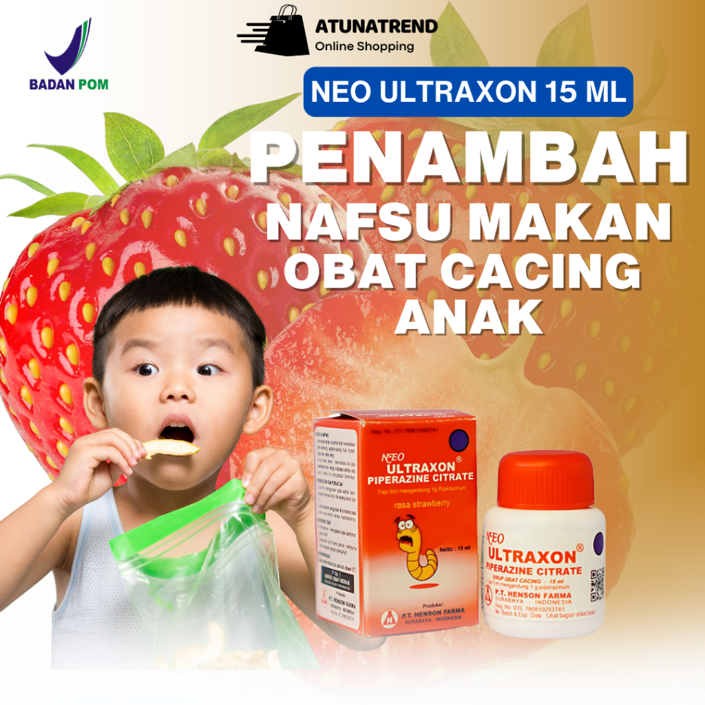 Jual Obat Cacing Neo Ultraxon Rasa Manis Disukai Anak Basmi Cacingan ...