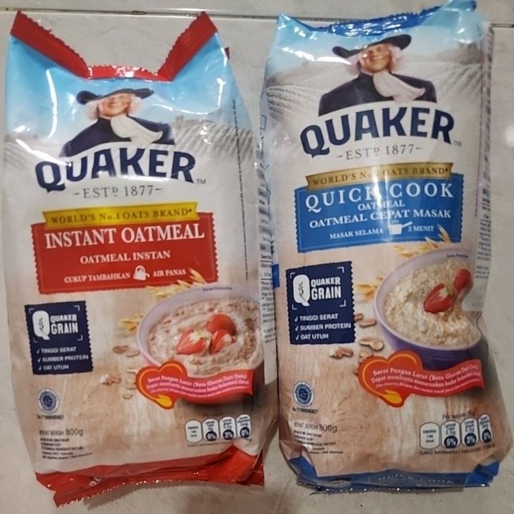 Jual Quaker instan Oatmeal/quick cook oatmeal 800gr | Shopee Indonesia