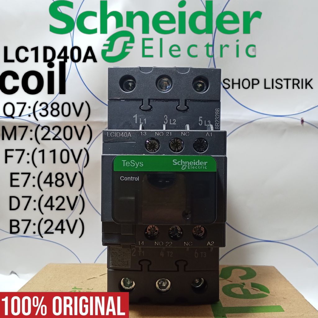 Jual contactor Schneider lc1d40am7/lc1d40a m7 220vac 3phase 40a ...