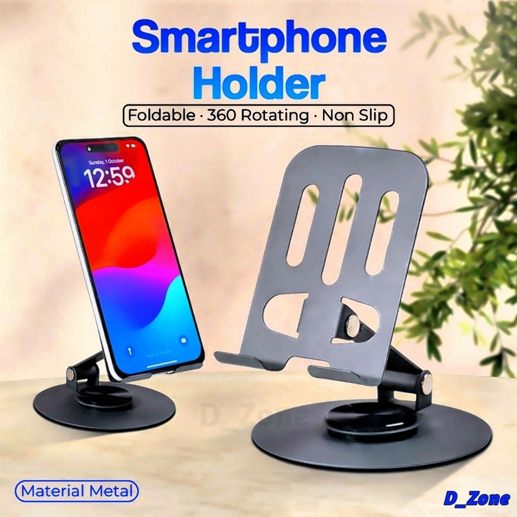 Jual Phone Stand Holder HP Tablet Putar Stand Lipat 360° Rotasi Dudukan ...