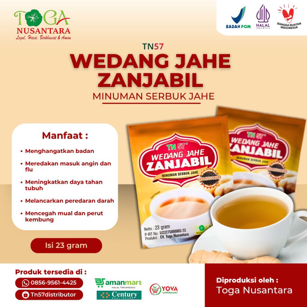 Jual Wedang jahe Zanjabil habbatusauda / 1 Bal 20 Renceng (200 Sachet ...