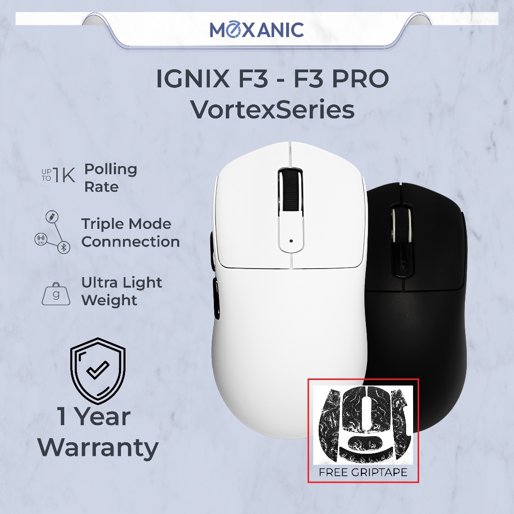 Jual VortexSeries IGNIX Series F3 Mouse | Ultra Light Wireless Tri Mode ...