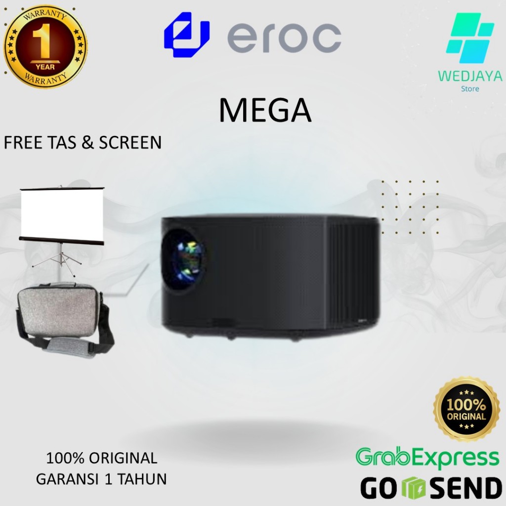 Jual EROC - MEGA Projector Fully Auto Focus Full HD 600 ANSI Wifi 2.4 ...