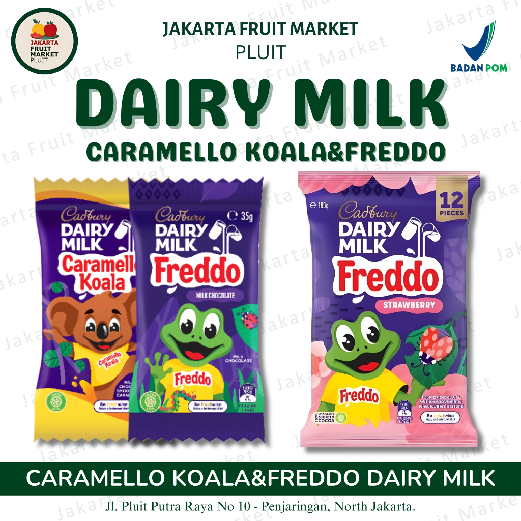 Jual Cokelat Manis Cadbury Freddo/Caramello Koala/Freddo Strawberry ...
