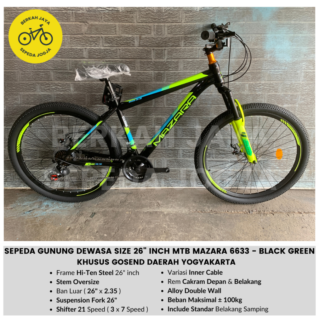 Jual Sepeda Gunung MTB 26 inch Mazara 6622 6633 Rem Cakram 21 Speed ...