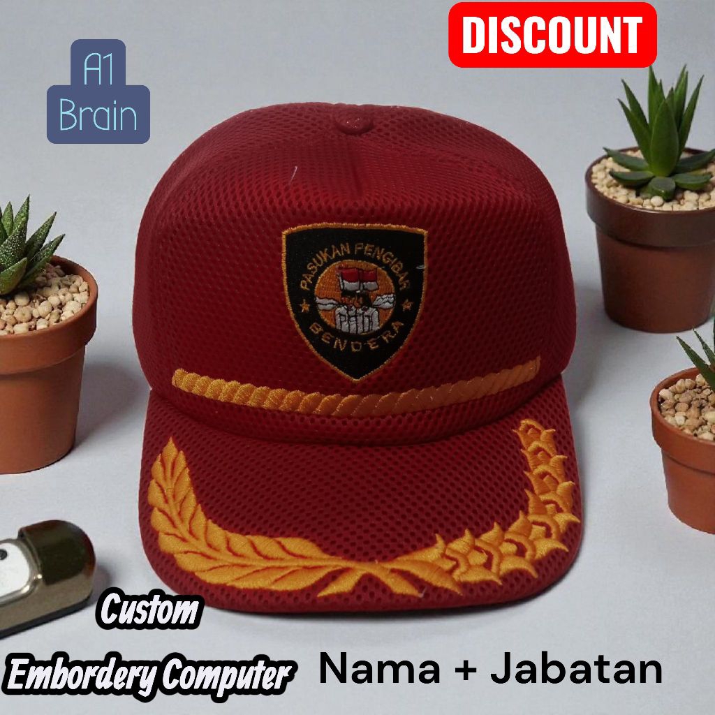 Jual Topi Paskibra Premium Custom Embordery Computer | Shopee Indonesia