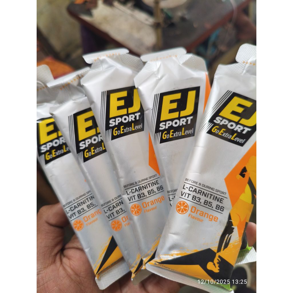 Jual ej sport gel kemasan baru orange & pisang untuk trail run marathon ...