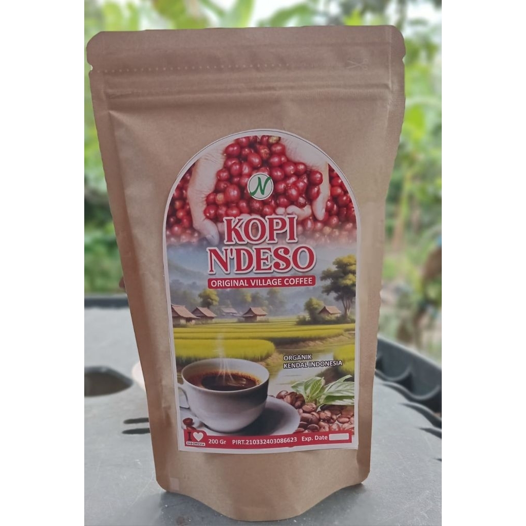 Jual Kopi Ndeso Organik 100% murni kopi Robusta 200g | Shopee Indonesia
