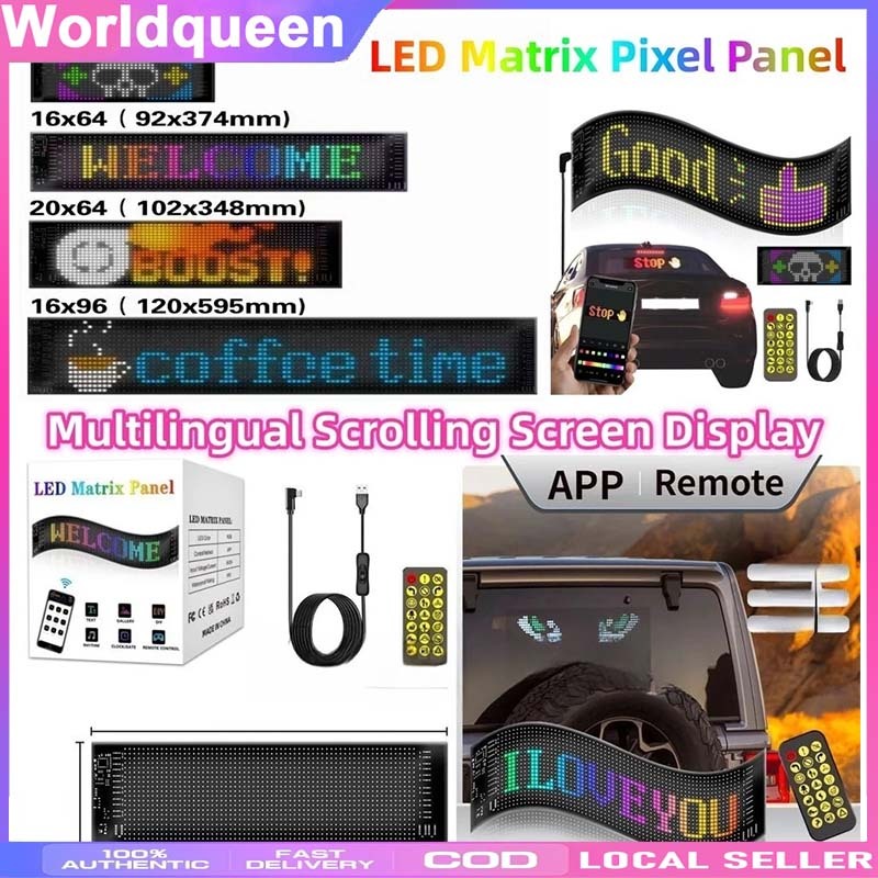 Jual DIY Tanda Lampu LED Matrix Panel Mobil Sign Source Bluetooth Lampu ...