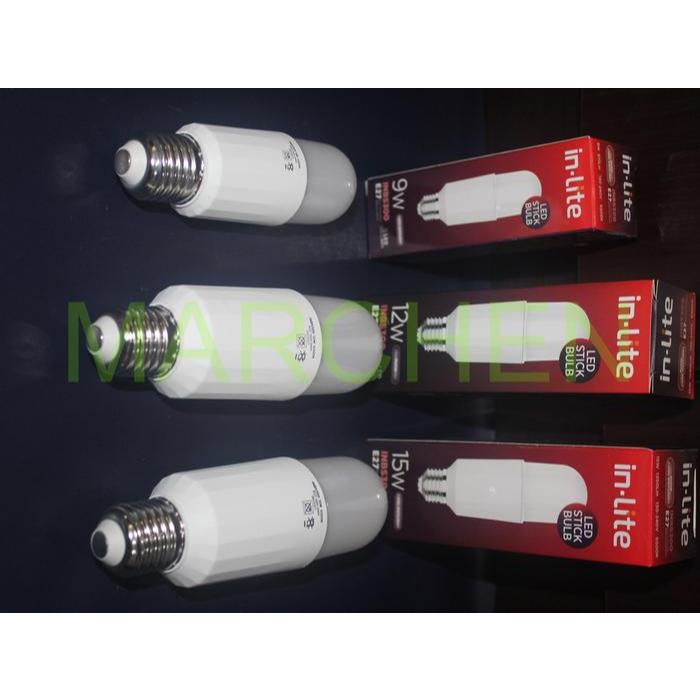 Jual LAMPU LED STICK 9W 12W 15W E27 COOL DAYLIGHT / WHITE IN-LITE ...