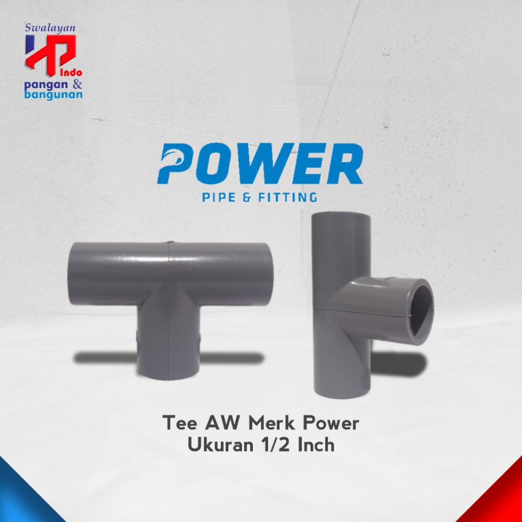 Jual TEE AW BAHAN PVC MERK POWER UKURAN 1/2 INCH | Shopee Indonesia