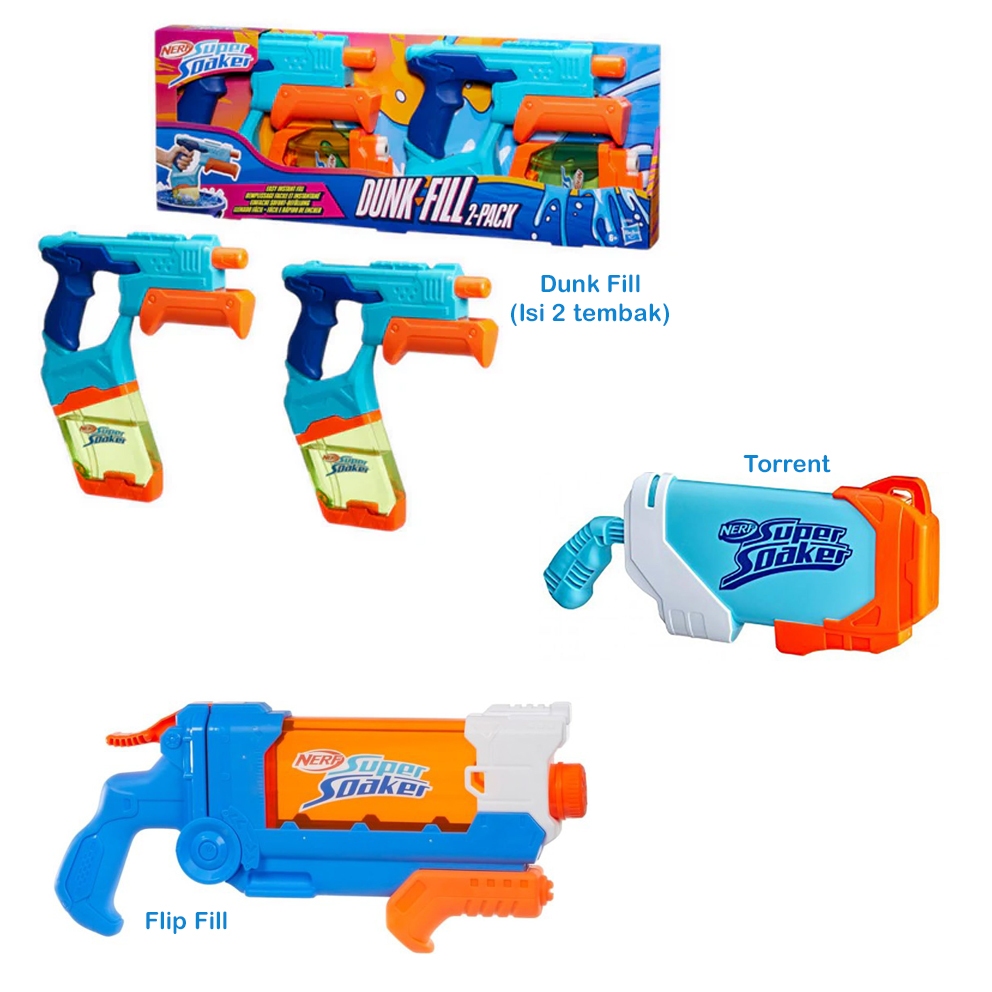 Jual Nerf Super Soaker Twin Tide Flip Fill Original HASBRO / Pistol air ...