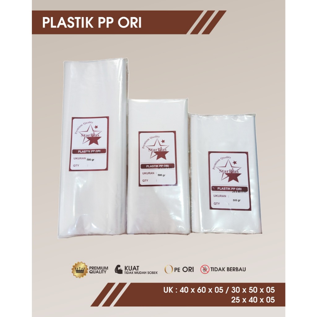 Jual Plastik PP ORI Tebal - Plastik PP Laundry Tebal isi 500Gram ...
