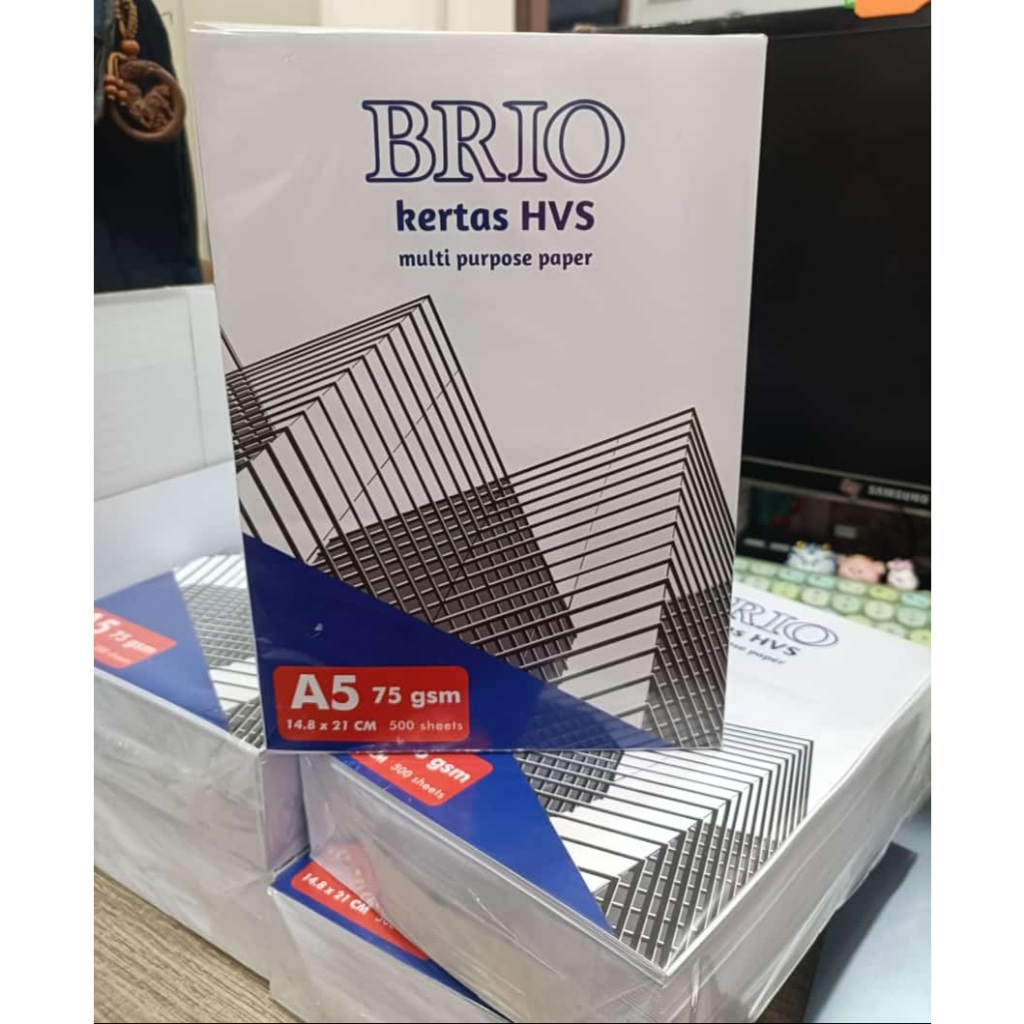Jual Kertas HVS Putih A5 75gsm merk BRIO | Shopee Indonesia