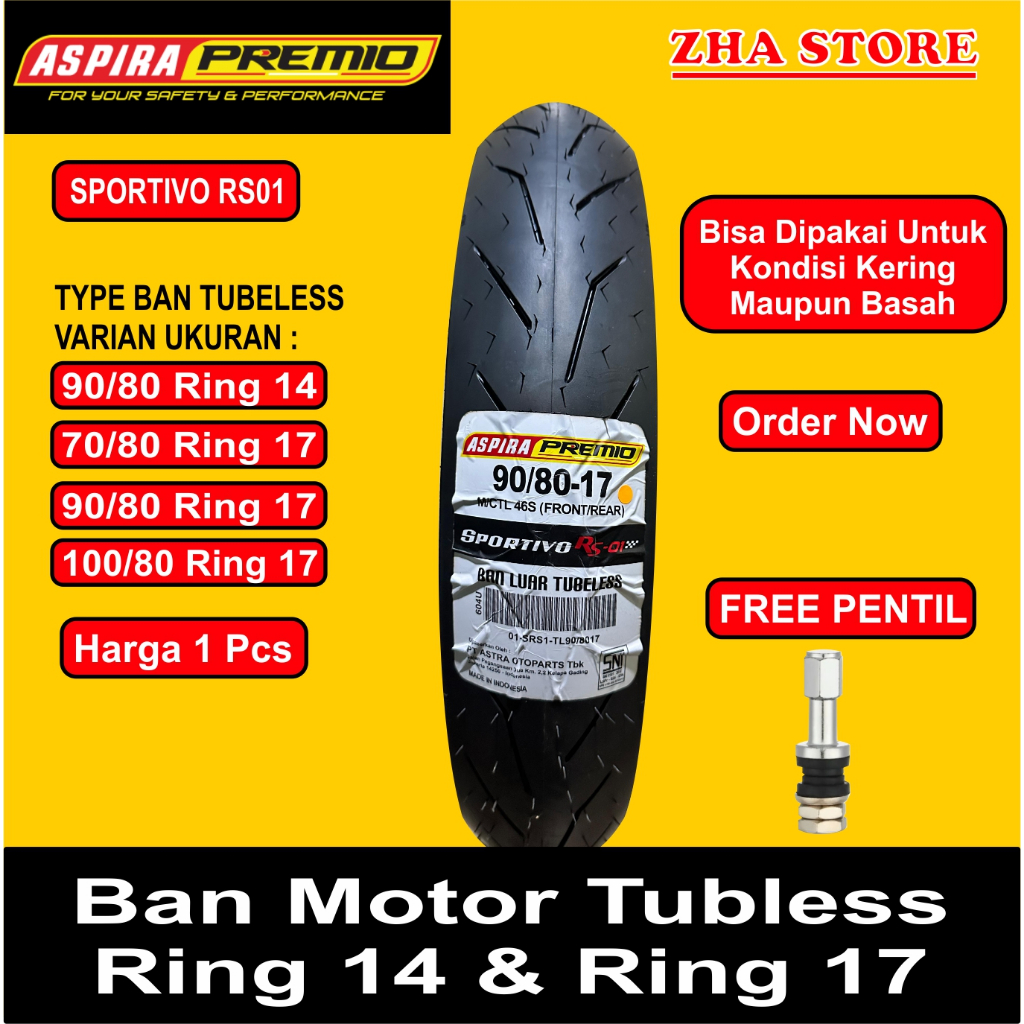 Jual Promo Aspira Premio Sportivo RS01 Ban Motor Ring 14 & 17 Ban Balap ...