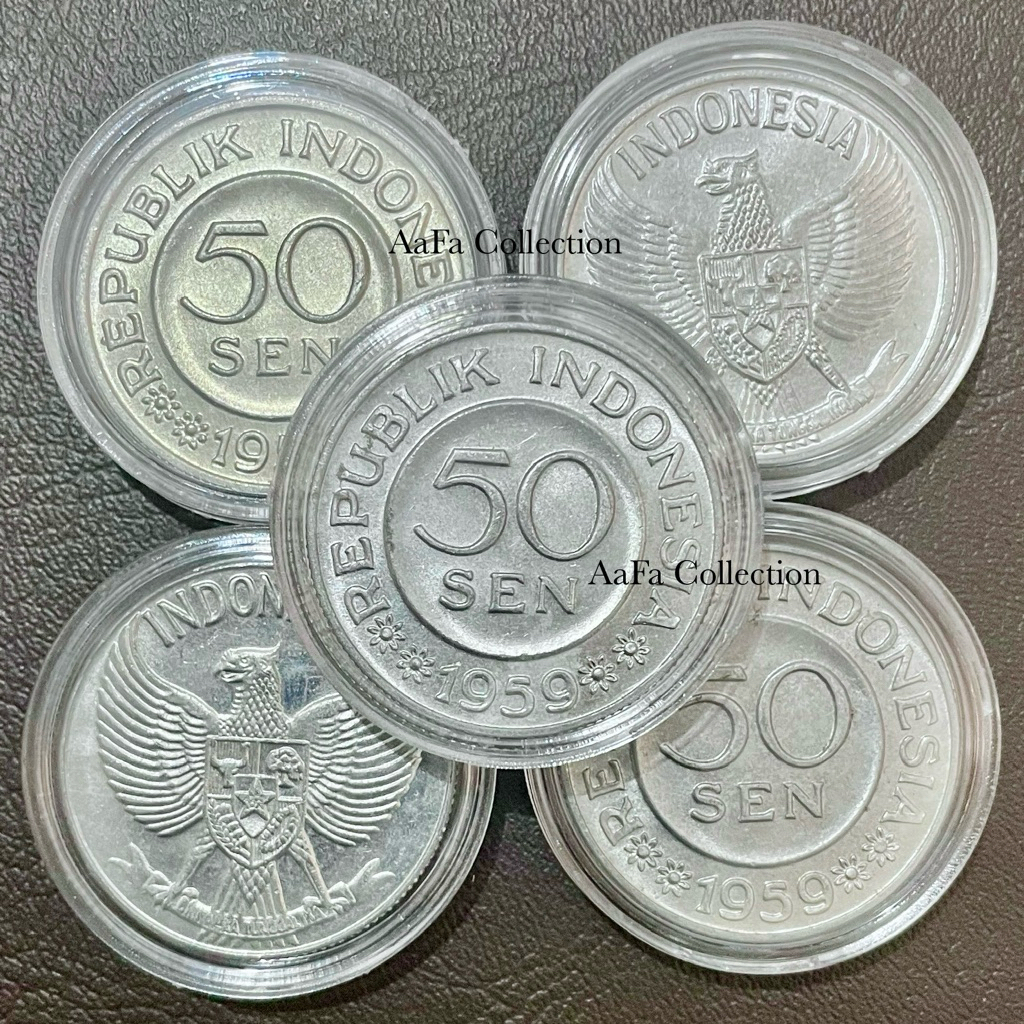 Jual UANG KOIN KUNO 50 SEN GARUDA + KAPSUL PELINDUNG | Shopee Indonesia