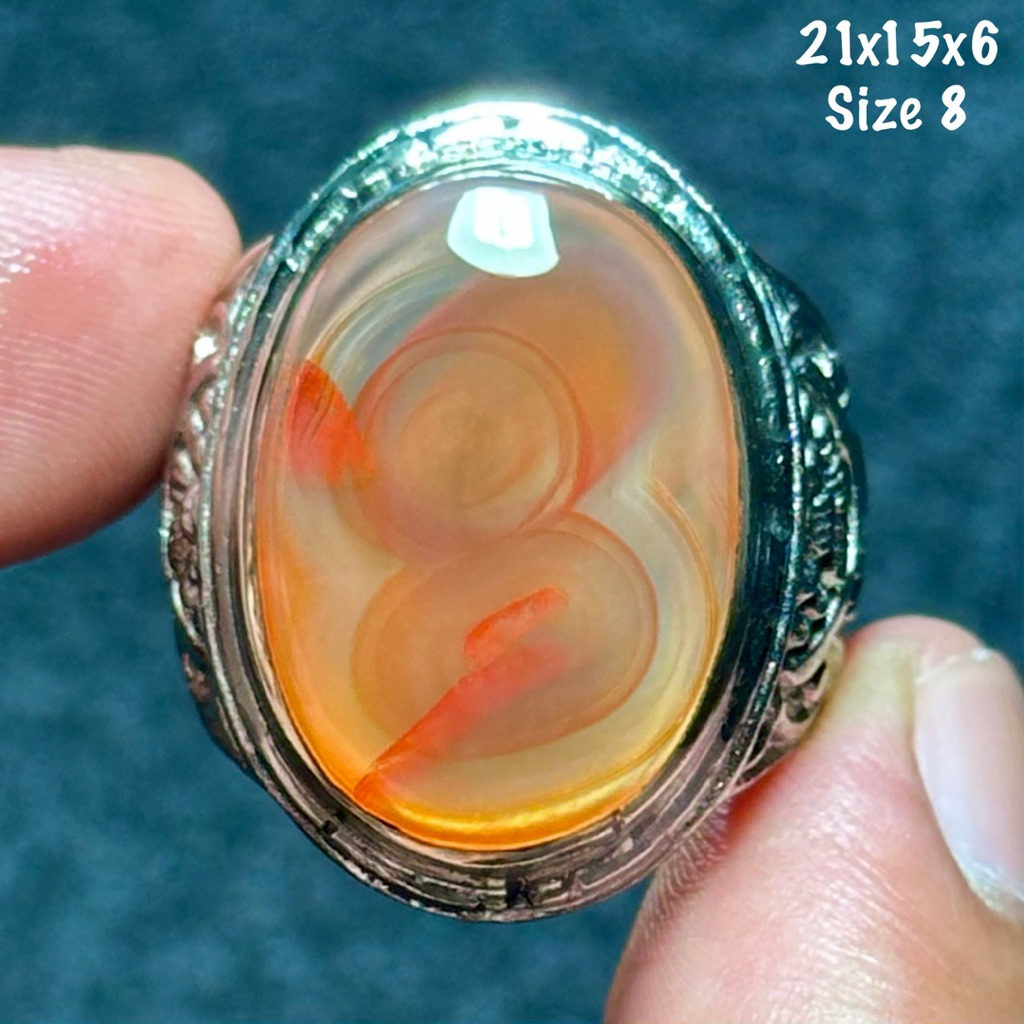Jual Cincin Batu Akik Natural Baturaja Puser Angka 8 3D Bayangan ...