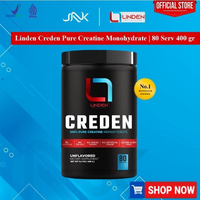 Jual Linden Nutrition Creden 400gr 80 Serv | Pure Creatine Monohydrate ...