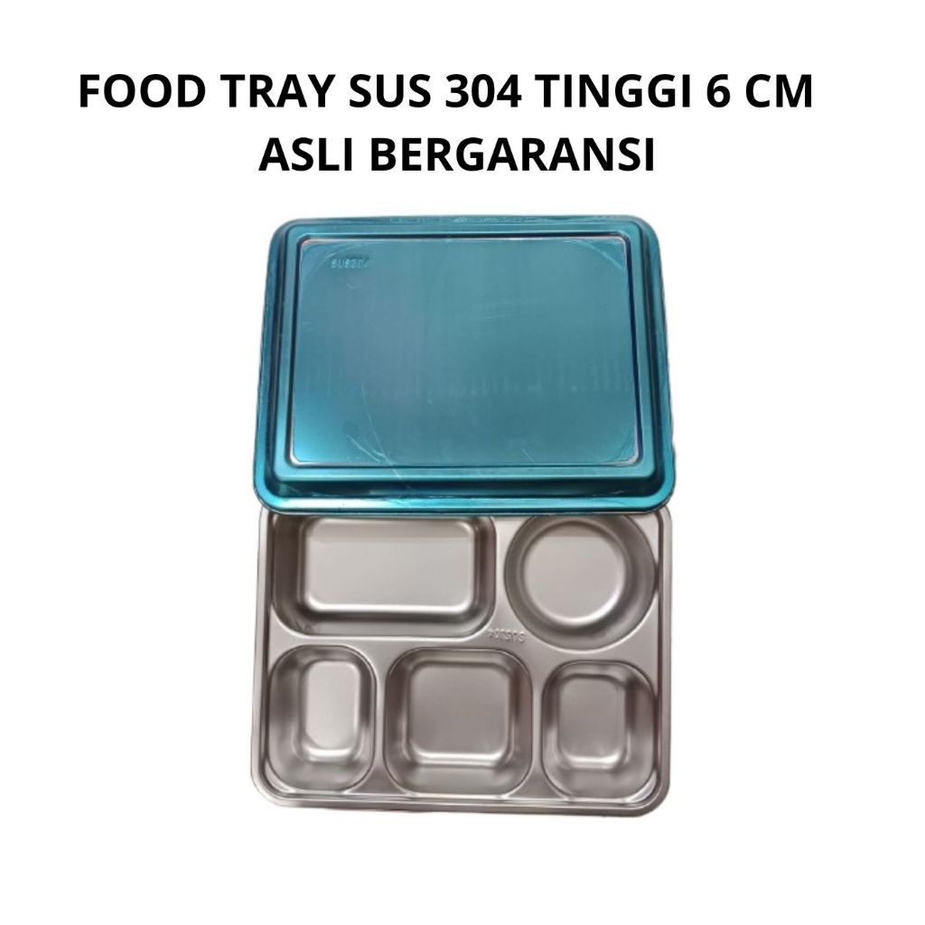 Jual Food tray stainless Tinggi 6 cm / piring mbg / ompreng / food tray ...