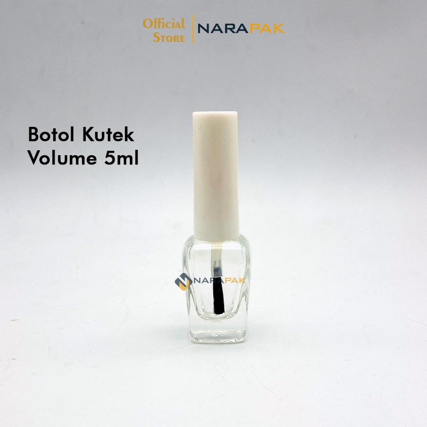Jual Botol Kutek 5ml Kaca Bening Kotak Lengkung Botol Henna Nail Serum ...
