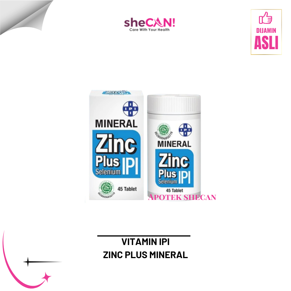 Jual Vitamin IPI ZINC Plus Mineral Selenium isi 45 Tab BOTOL | Shopee ...